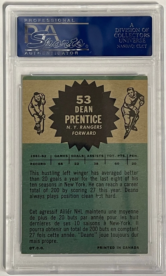 Dean Prentice Autographed 1962-63 Topps Card #53 (PSA) | eBay