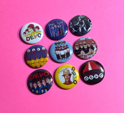 Devo (Band) 1.25" Button Pin Lot of (9) New Wave Rock Whip It Puppet ...