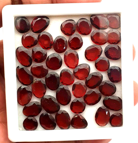 Natural Garnet Fancy Rose Cut Loose Gemstone Lot 34 Pcs 7-7x10.50 MM 60 ...