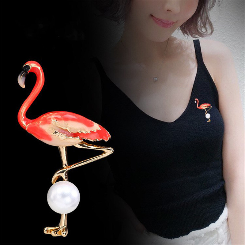 Elegants Flamingo Brooches Unisex Women &Men Brooch Pin Dress Coat ...