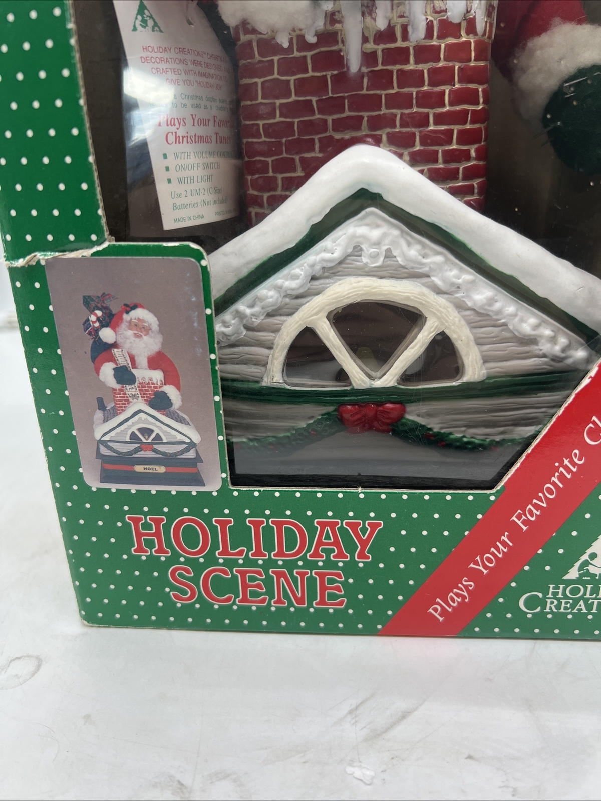 Vintage Holiday Creations Holiday Scene Santa Down The Chimney Noel ...