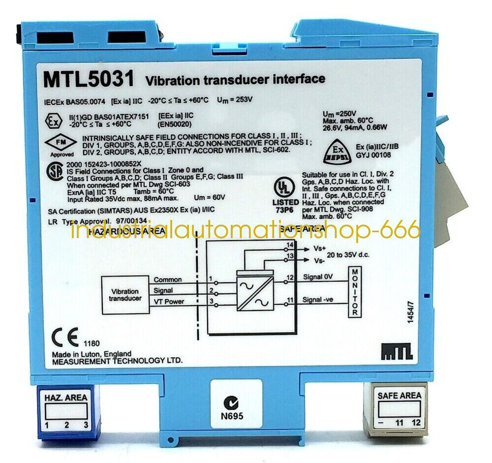 1PC NEW MTL Instruments MTL5031 Vibration Transducer Interface Via DHL ...