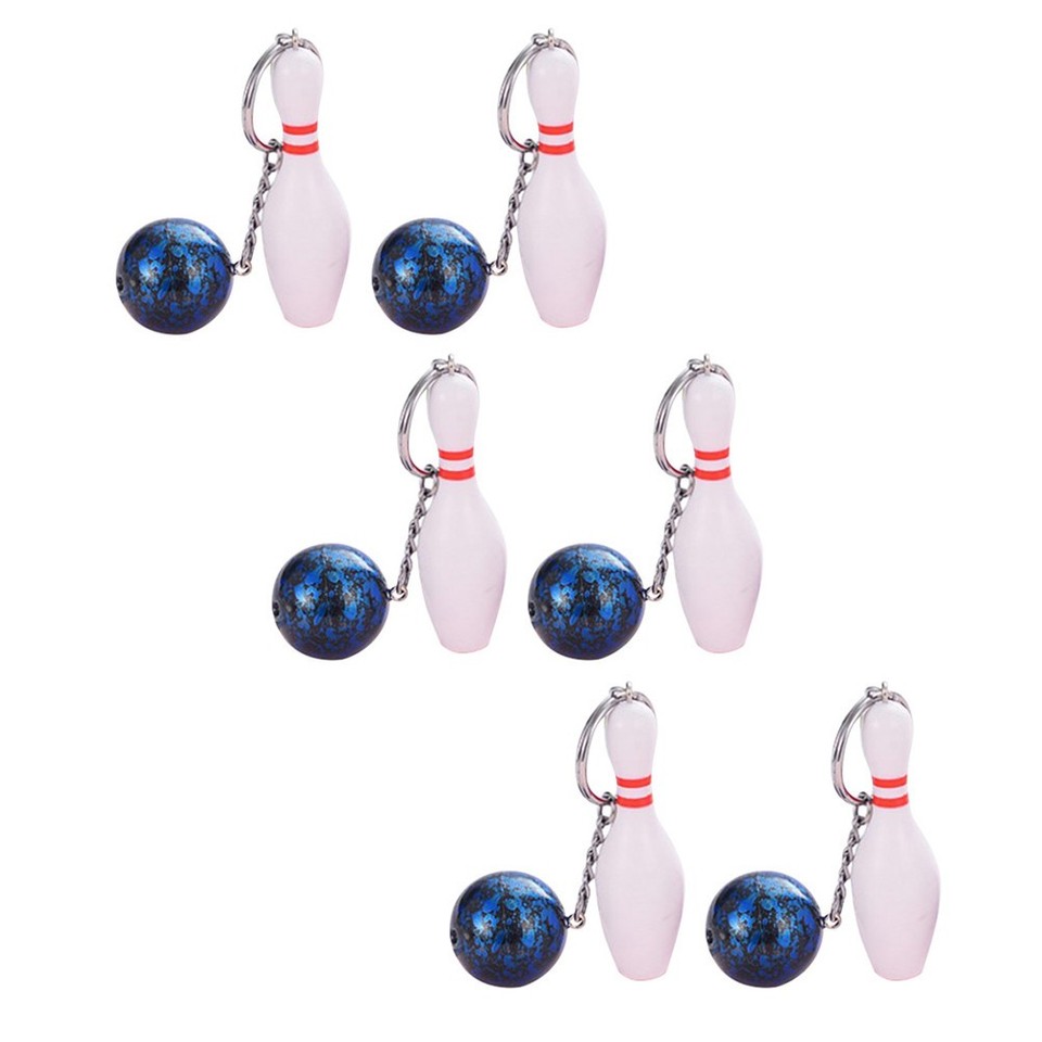 6pcs Bowling Keychain Bag Hanging Pendant Cartoon Hanging Decor (Random ...