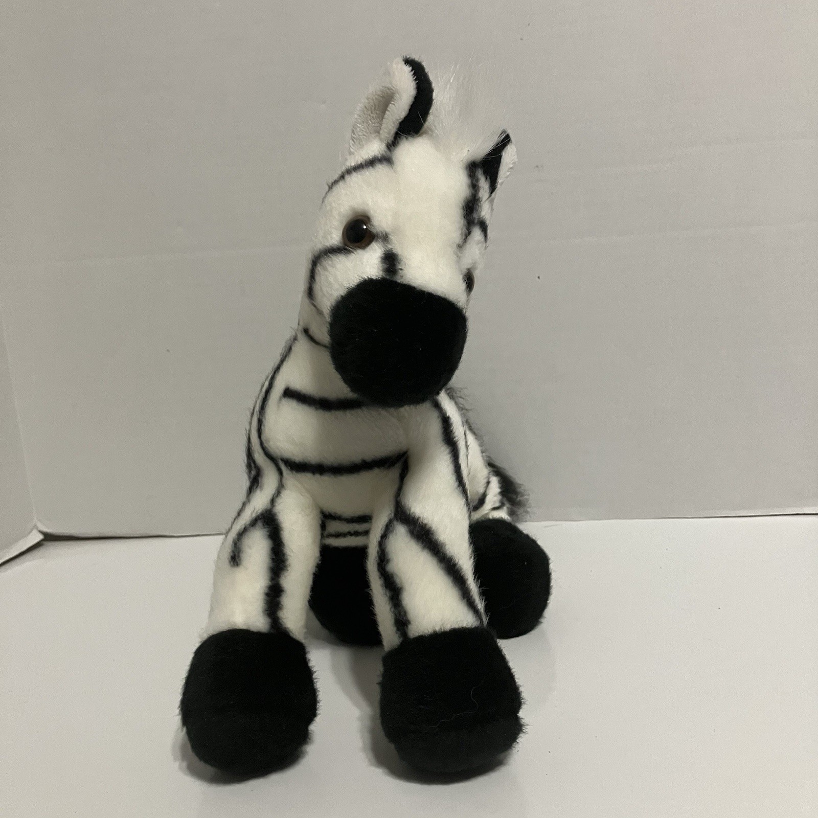 Aurora Plush Zebra Stuffie Black White Striped Soft Cuddly Black Tail ...