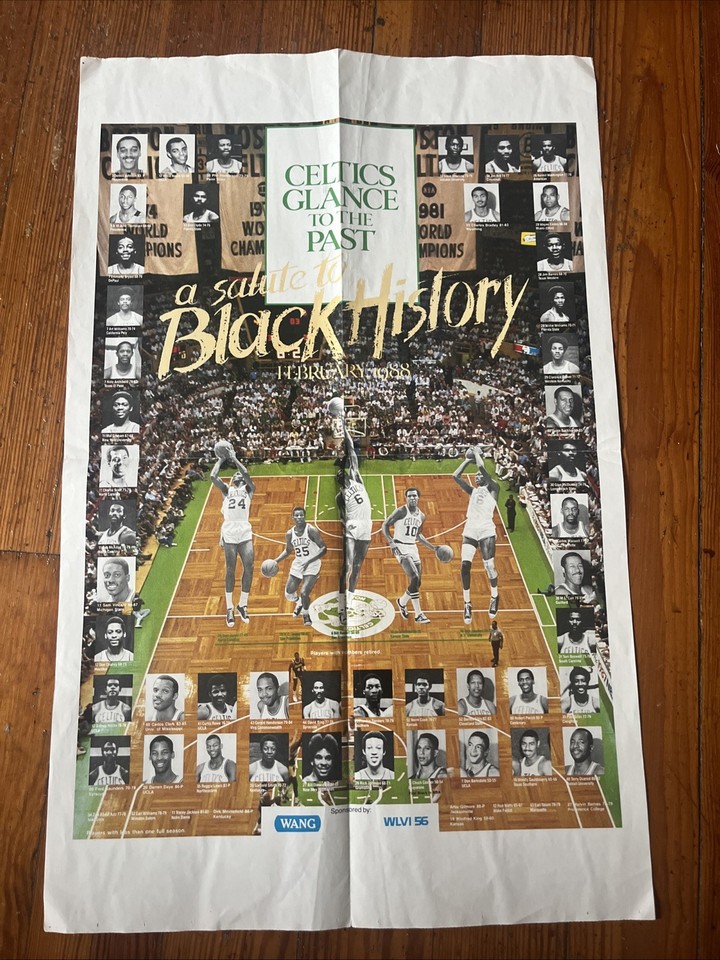 Vintage Boston Celtics NBA Basketball Black History Month Poster 1980s ...