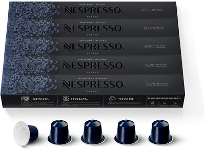 Nespresso Capsules Original, Kazaar Intenso, Dark Roast Coffee, 50 Pods ...
