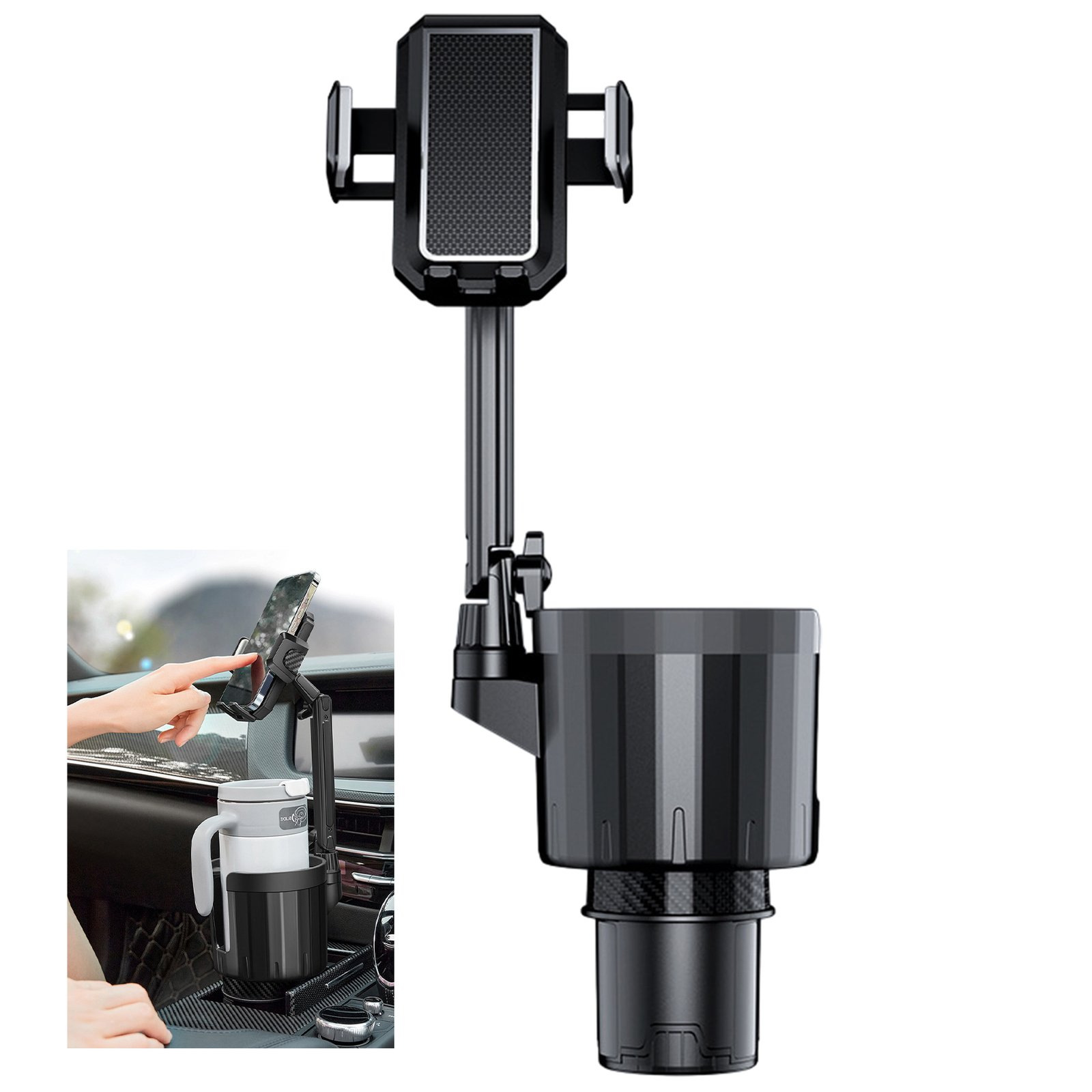 Drink Phone Mount Multifunctional For Car Universal Balck Adjustable ...