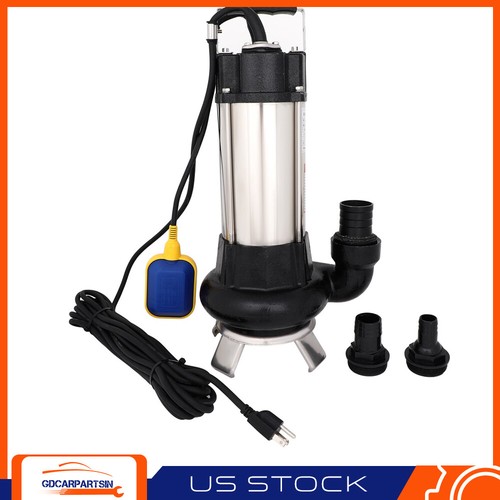 1.5HP Sump Pump Industrial Sewage Cutter Grinder Cast iron Submersible ...
