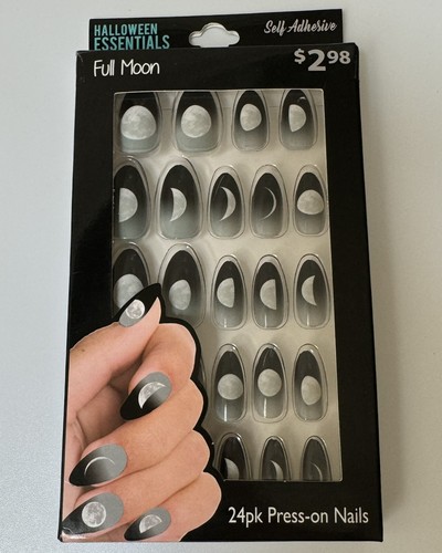 NEW Halloween Full Moon Press-On Nails 24 Piece Self Adhesive Astrology ...