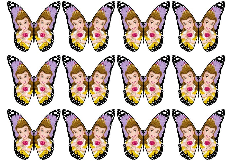 24 Princess Butterfly Edible Rice Paper Cup Cake Toppers (Uncut) | eBay