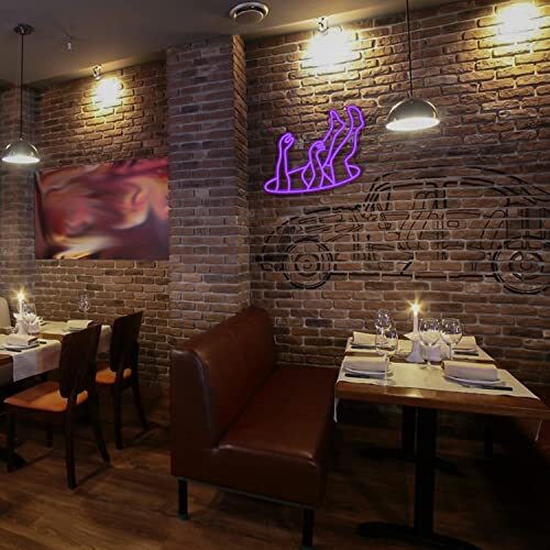 Falling Man Neon Sign Falling into Hole Neon Light Purple B-Falling ...