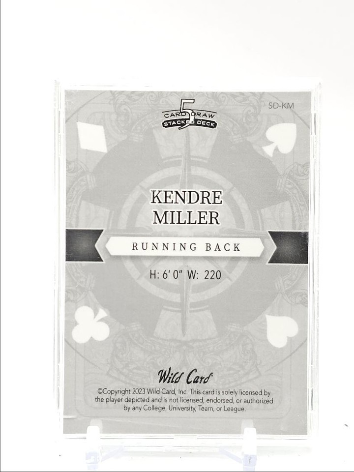 KENDRE MILLER 2023 WILD CARD 5 CARD DRAW STACKED ROOKIE GREEN RC 3/3 ...