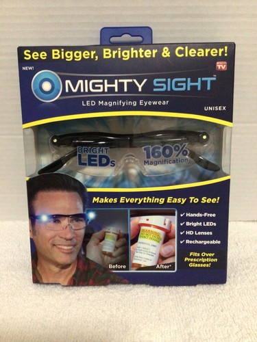 Mighty Sight LED Magnifying Eyewear Rechargeable Glasses NEW ...