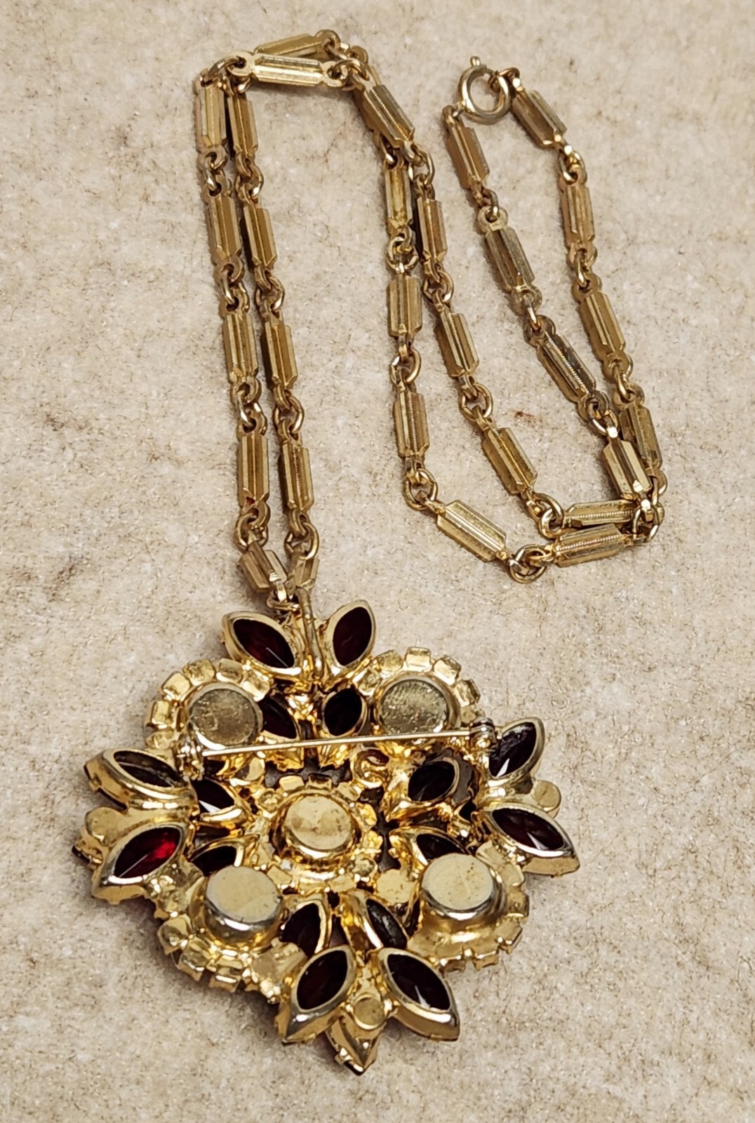 Juliana D&E Ruby Red Aurora Borealis Rhinestone Pendant Necklace ...