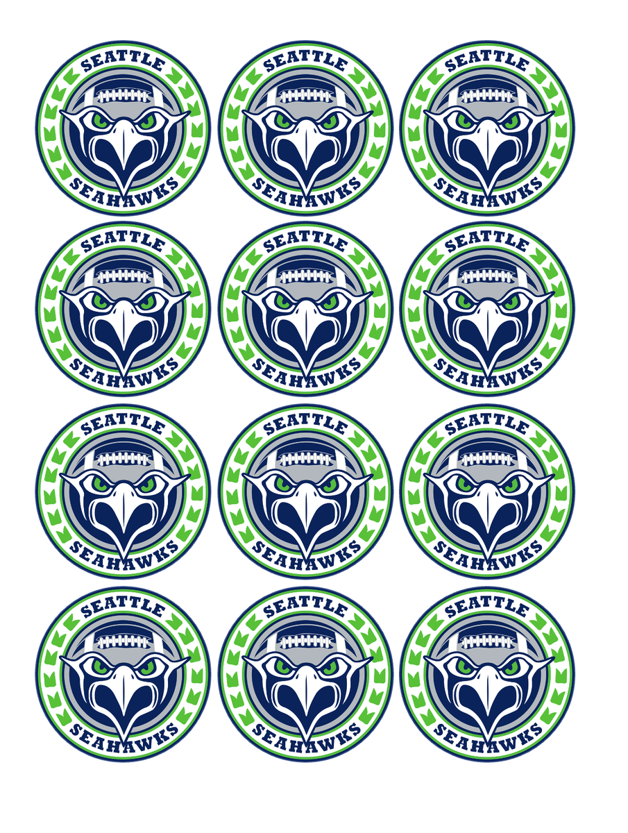 Seattle Seahawks Cupcake Toppers NFL Team Helmet Cupcake Rings