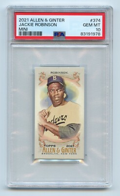 2021 Topps Allen & Ginter Jackie Robinson Rip Card SP Mini PSA 10 ...