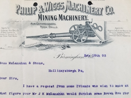 Antique 1893 Philip & Wiggs Mining Machinery Birmingham Alabama ...