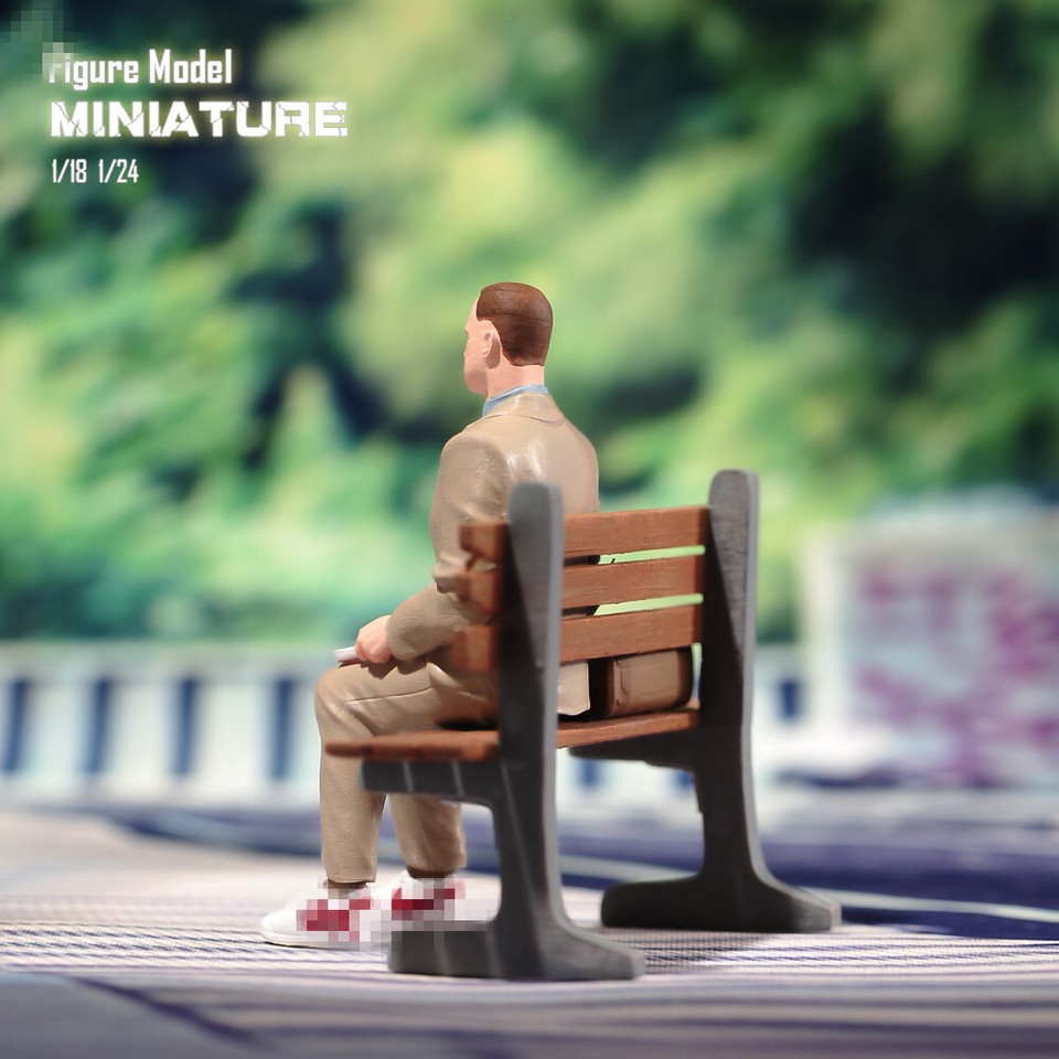 1/24 Tom Hanks Gump Bench Scene Miniatures Figures Doll For Cars ...