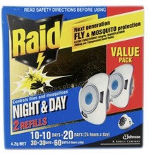RAID Night and Day Electronic Mosquito Repellent Refill - 2 Pack for ...
