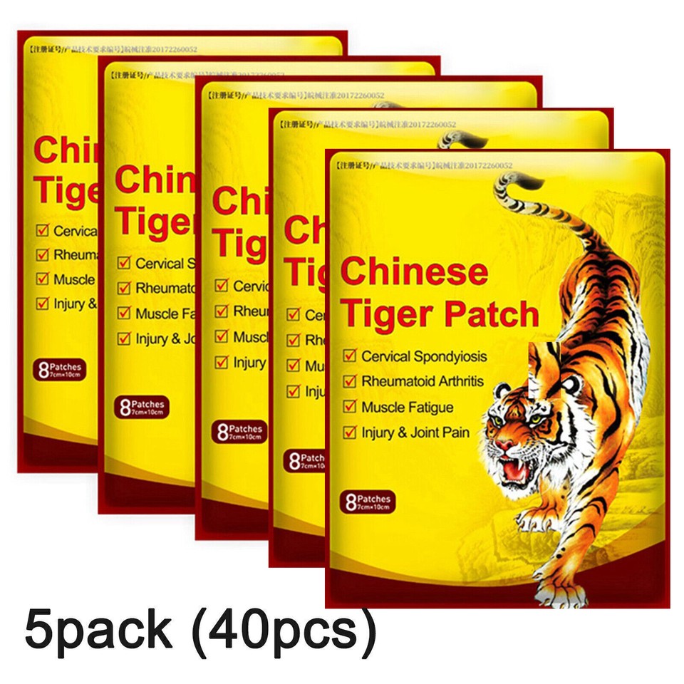 40-160pcs Chinese Tiger Patch Pain Relief Patch Back Heat Pain Relief ...