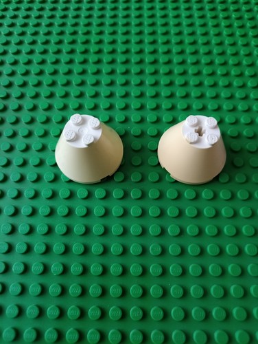 lego vintage espace lot 2 cone sans et avec trou blanc 4 x 4 x 2 ref ...