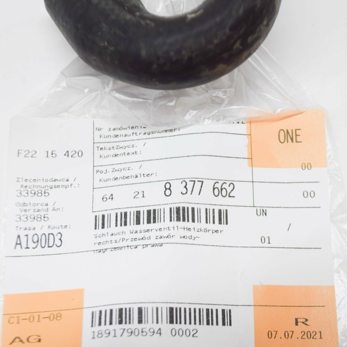 BMW 7 E38 HEATER CONTROL VALVE AND RIGHT RADIATOR HOSE 64218377662 NO🇺🇸 ...