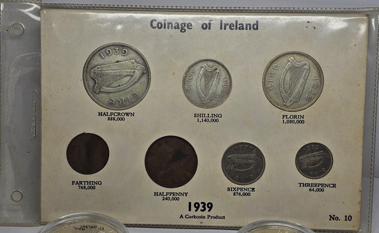 Ireland 1939 Coin Set in Holder with Mintage Amounts ( see all Pics ...