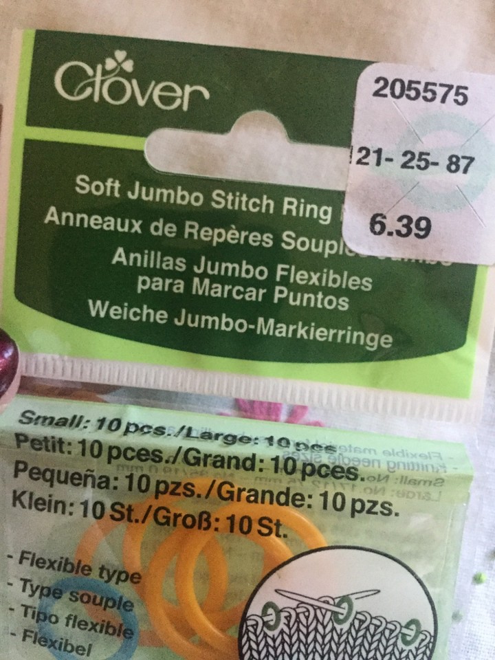 Soft Jumbo Stitch Ring Markers 10 Pieces Size Large by Clover #3108 051221353017 | eBay