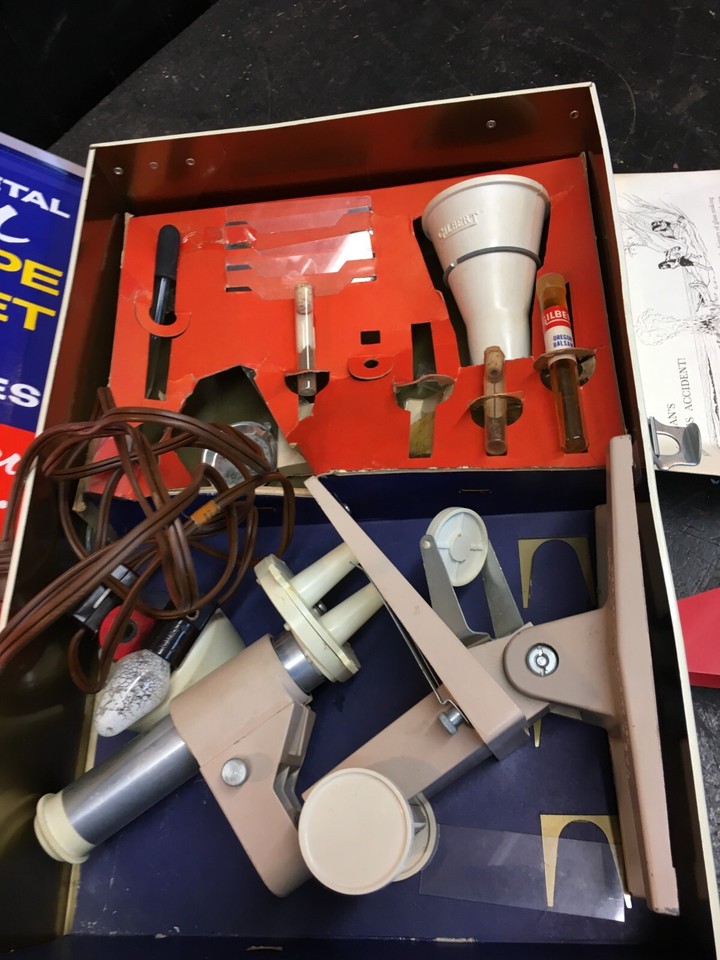 Vintage Gilbert Microscope and Lab Set Metal Case 1960 Kids Toy Science ...