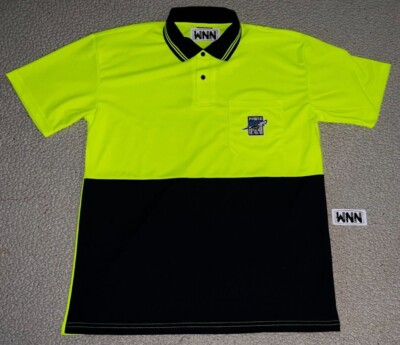 AFL Port Adelaide POWER Mens Workwear Fluro Yellow Hi-vis Polo Shirts M ...