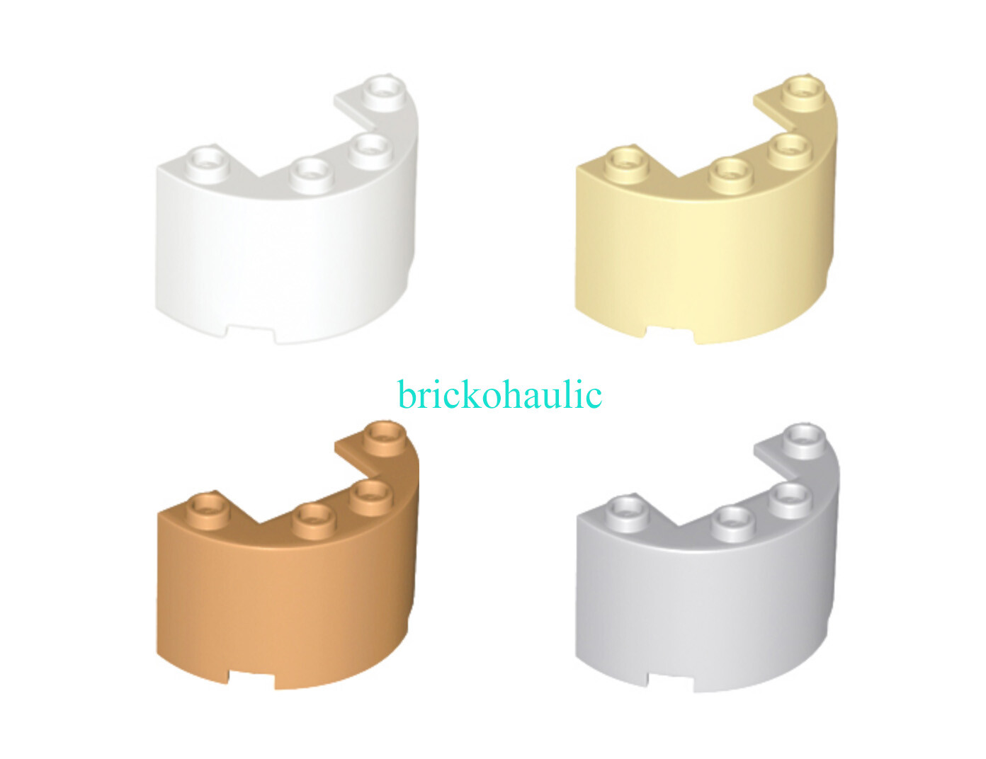 Lego Cylinder Half 2 x 4 x 2 with 1 x 2 Cutout Parts Pieces Lot ALL ...