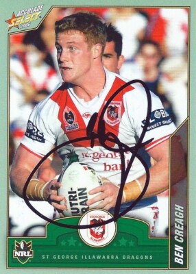 Signed 2006 ST GEORGE ILLAWARRA DRAGONS NRL Card BEN CREAGH | eBay