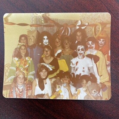 Vintage HALLOWEEN PARTY Snapshot Photo 1970s Zombies Clown Kiss | eBay