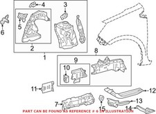 Genuine OEM Quarter Panel Extension for Toyota 617360E050 for sale ...