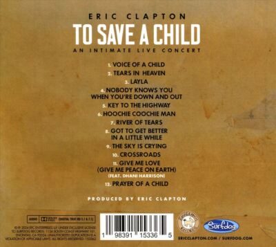 ERIC CLAPTON TO SAVE A CHILD: AN INTIMATE LIVE CONCERT NEW CD & BLU-RAY ...