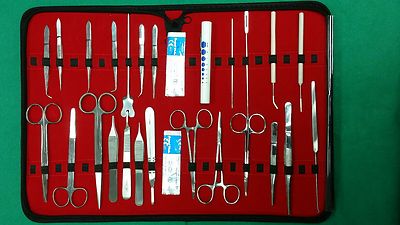 40 PCS BIOLOGY LAB ANATOMY MEDICAL STUDENT DISSECTING KIT + SCALPEL ...