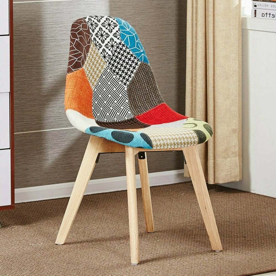 Fabia Dining Chair | Multi-Colour Patchwork Chairs | Retro Modern Chair ...