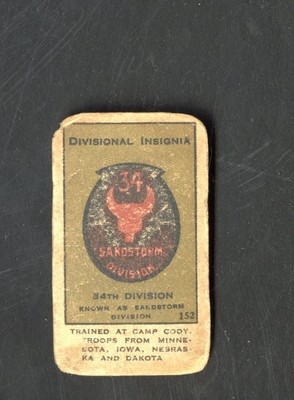 1920 W545 WW1 Divisional Insignia 34th Sandstorm Division Strip Card #152 | eBay