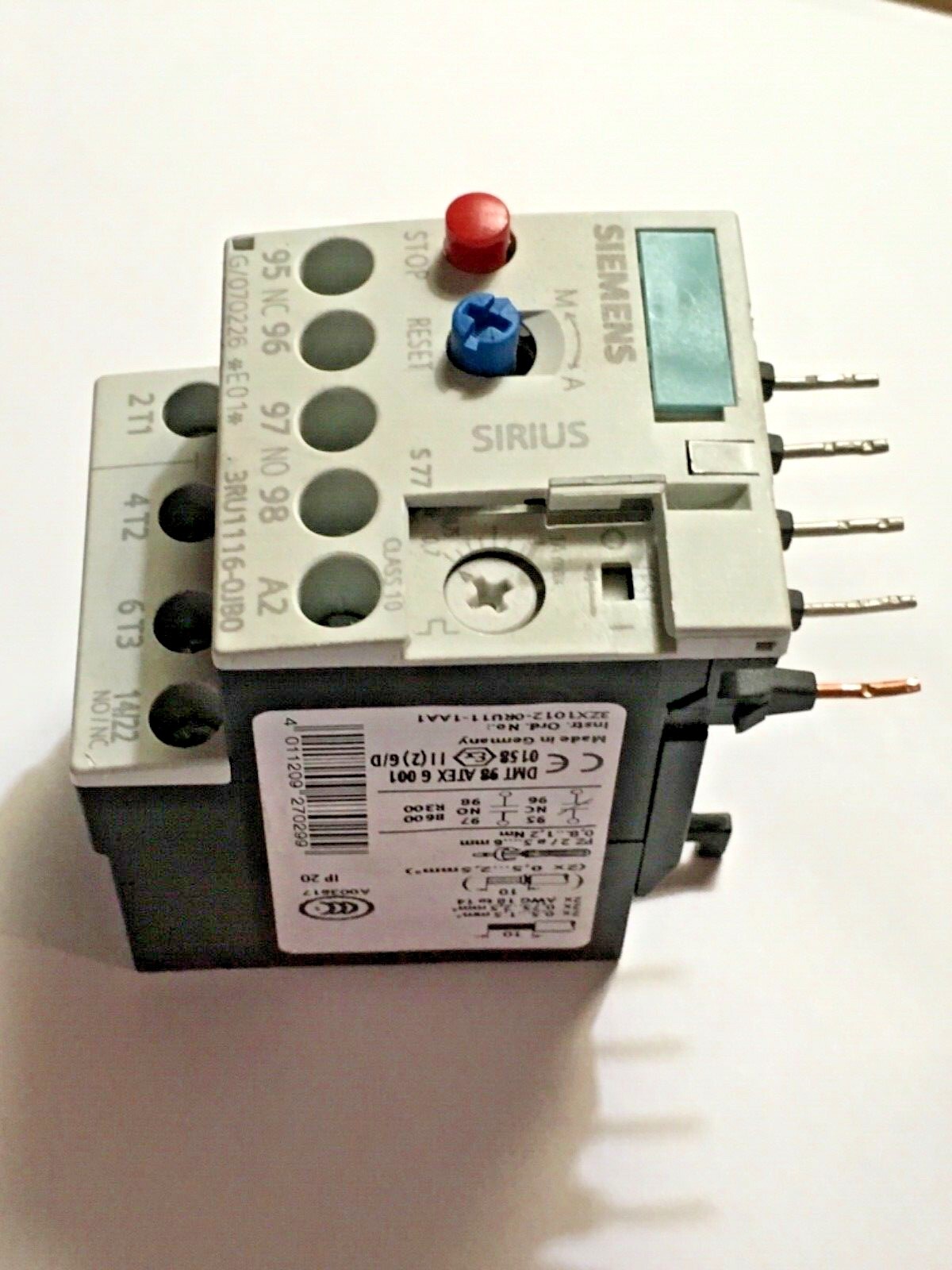 SIEMENS 3RU1116-0JB0 OVERLOAD RELAY FOR SIRIUS 3RT CONTACTOR | eBay