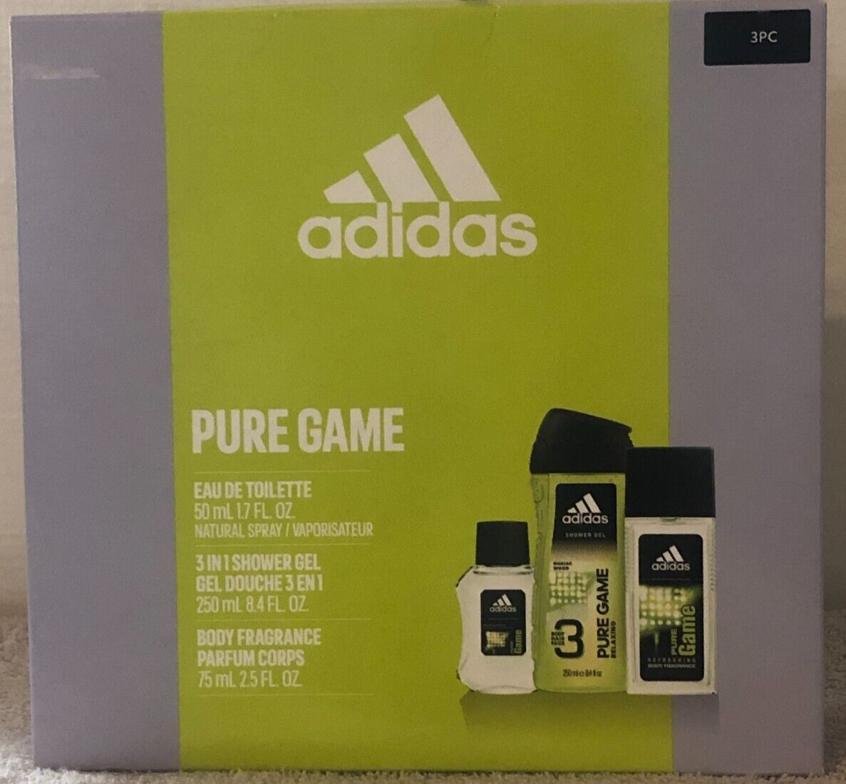 Adidas+Pure+Game+Relaxing+3+Piece+Gift+Set+Deodorant+Shower+Gel for ...