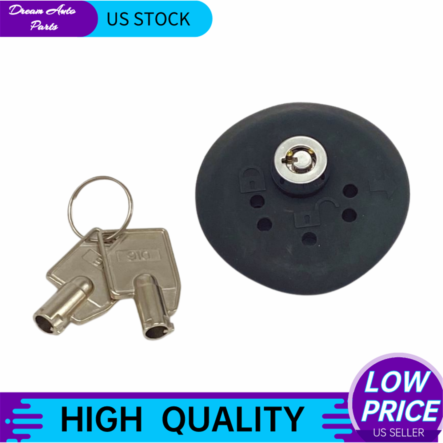 Black Fuel Door Gas Cap w/Locking Fuel Plug For 2015-2022 Ford F150 ...