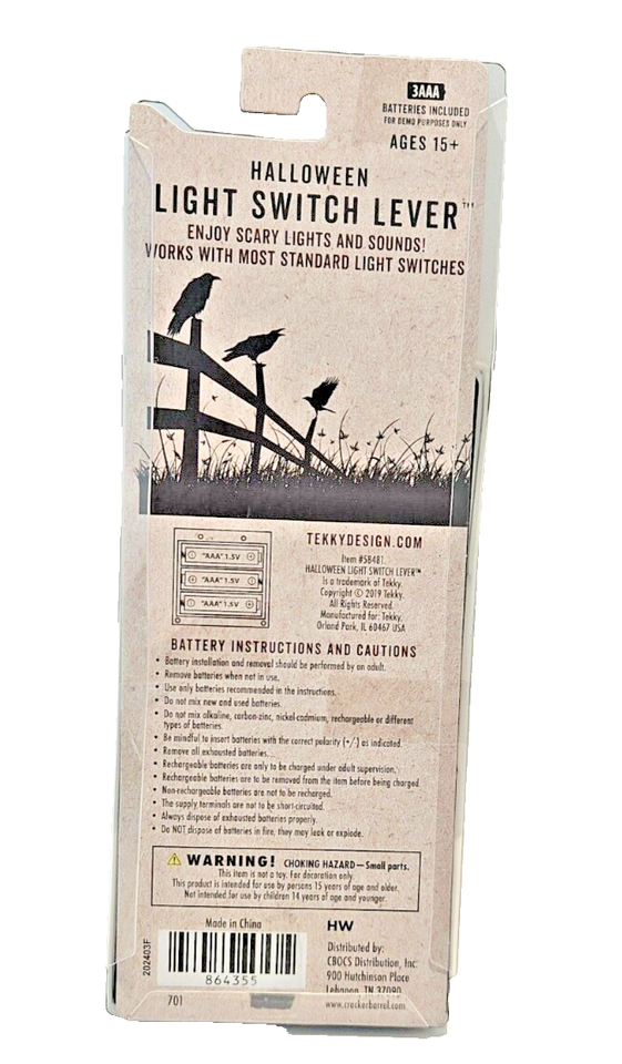 Cracker Barrel Halloween Light Switch Lever Scary Prop Electronic NIP ...