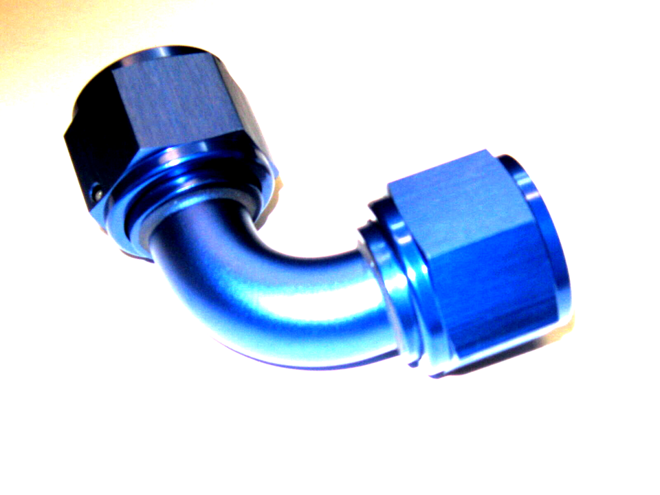 12an 90 Degree Female Swivel Union Blue Anodized Alum | eBay