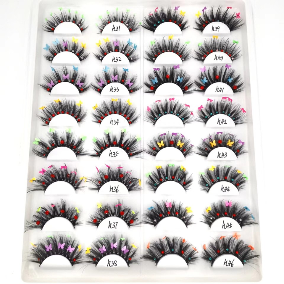 Mink Lashes With Butterfly's Stars Flowers 5D Fake Eyelashes Extension ...
