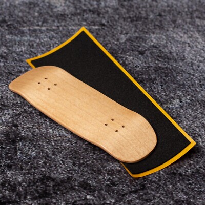 Wooden Fingerboard Deck 33.5 x 96 mm Boxy Shape Handmade + 2 Foam Tape ...