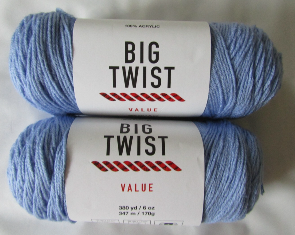 BIG TWIST Value Yarn Cerulean Blue Acrylic Yarn - 380 Yards - 6 Ounces ...