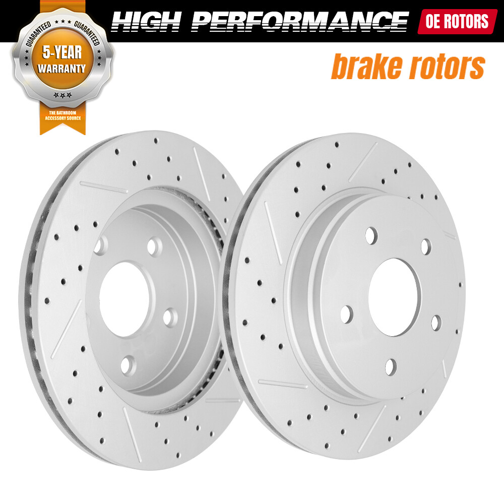 Front Drilled + Slotted Brake Rotors for Dodge Durango Ram 1500 ...