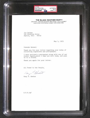 Huey Newton "Founder of Black Panther Party" Signed Autographed Letter ...