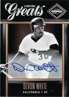 Devon White autographed baseball card (Angels) 2012 Panini Limited ...