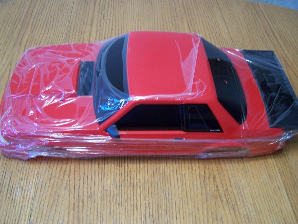 Fits Traxxas Drag Slash Mustang Red Painted Body w/ Wing Side Mirrors ...